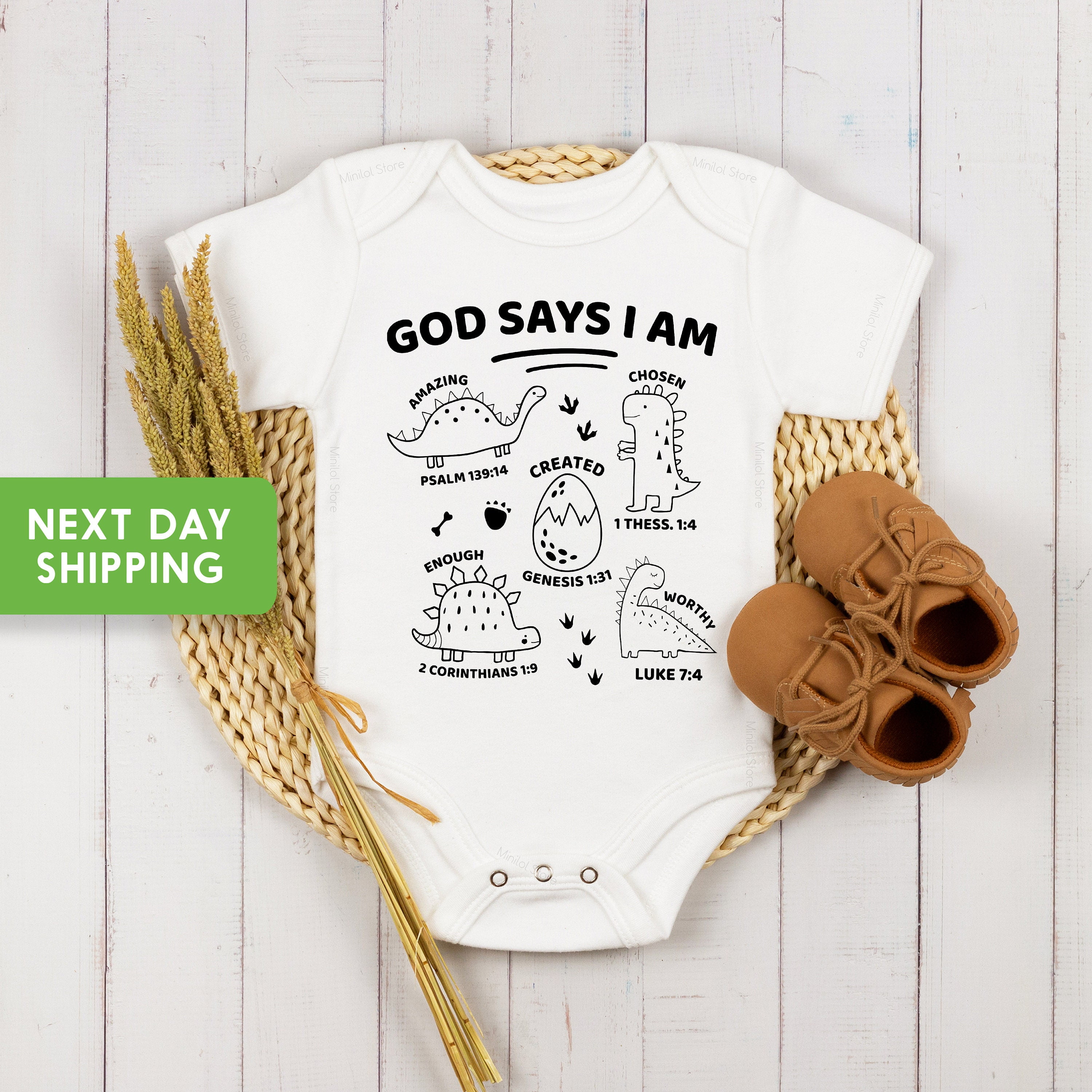 Christian Baby Bodysuit, God Says I Am Christian Bodysuit, Retro ...