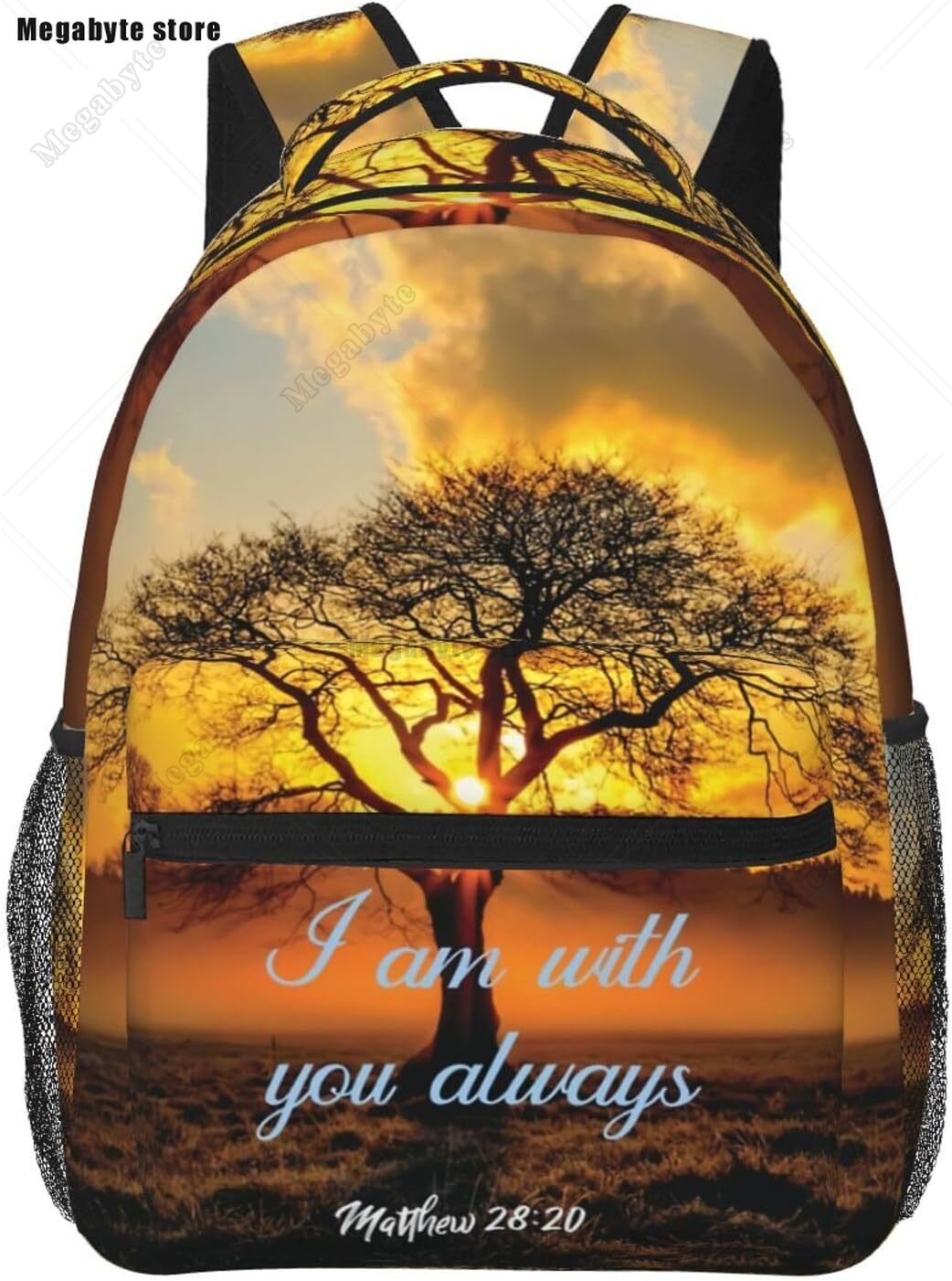 Christian Backpack Religious Bible Verse The Lord Is My Rock Pattern ...