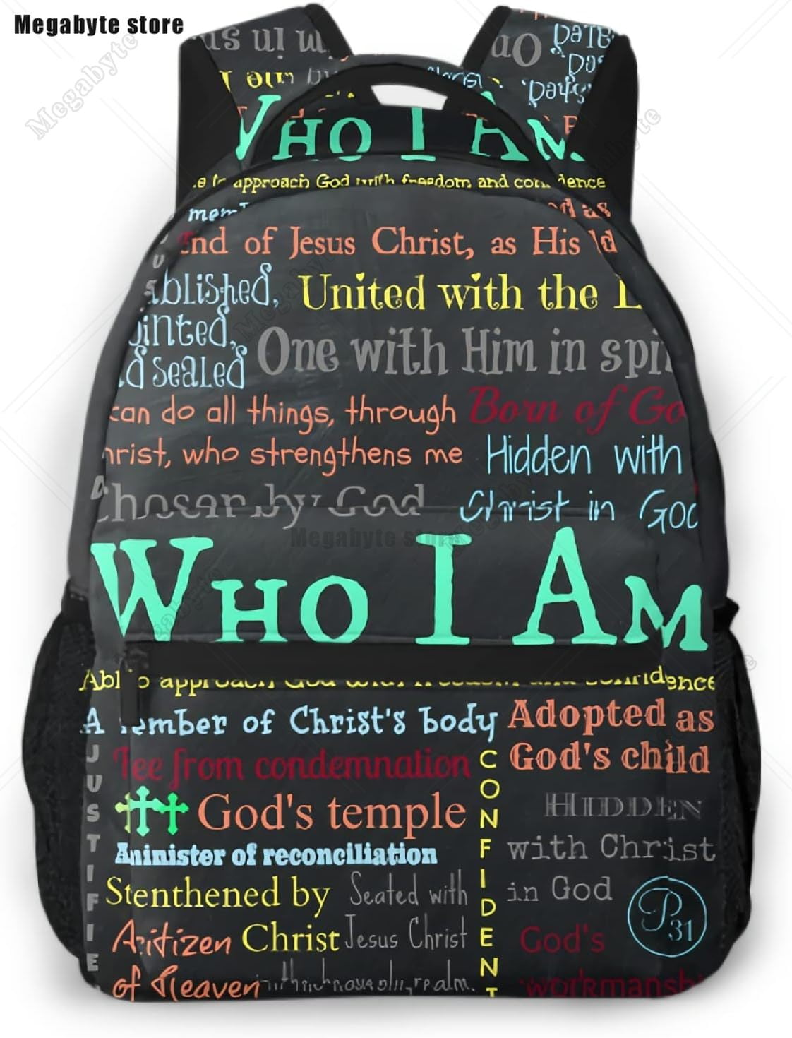 Christian Backpack Religious Bible Verse The Lord Is My Rock Pattern ...