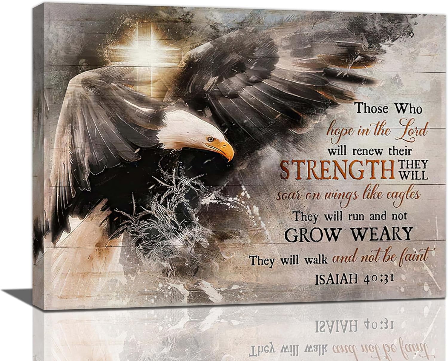 Christian Bald Eagle Wall Art Rustic Bald Eagle Pictures Wall Decor ...