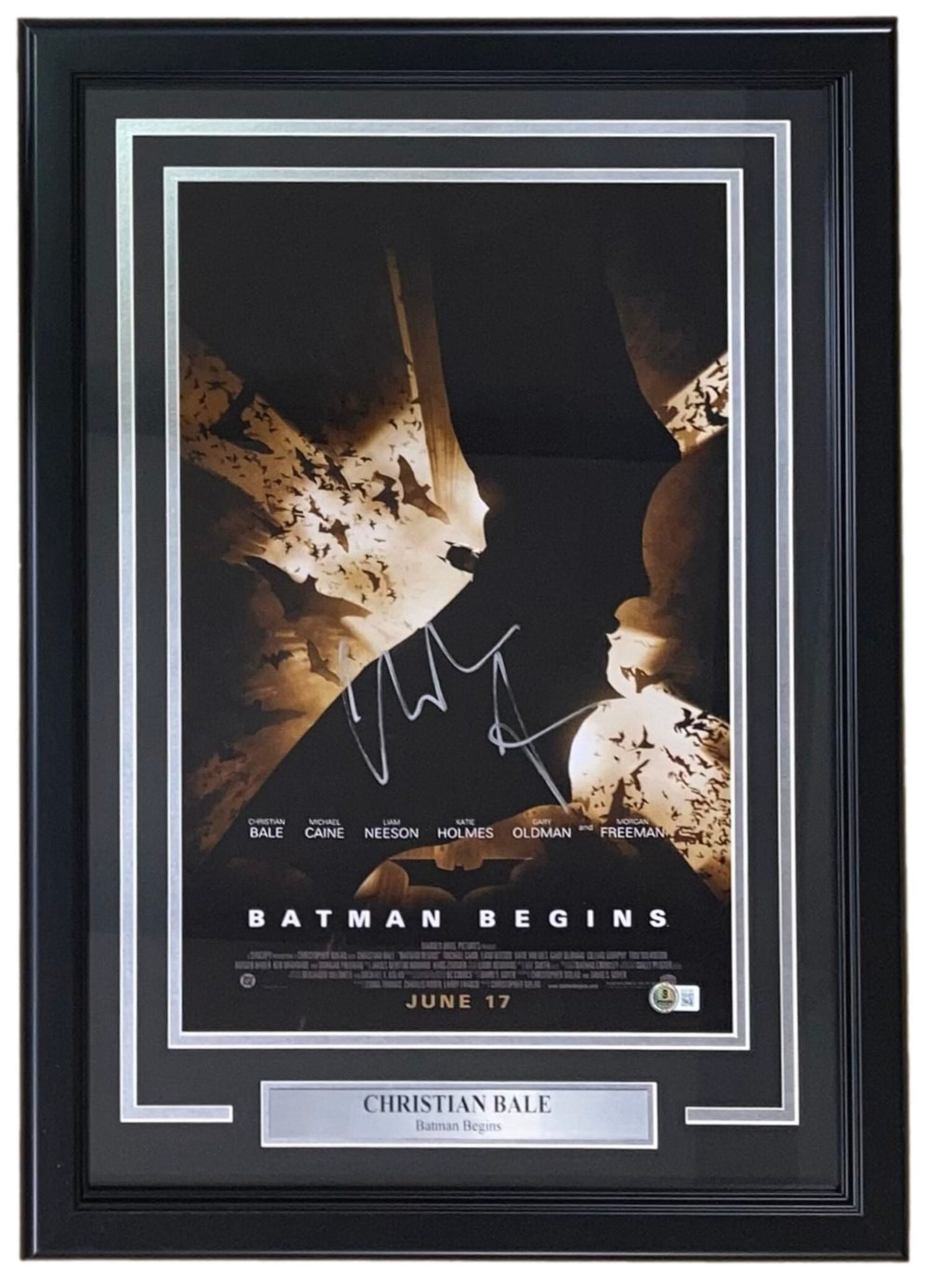 Christian Bale Signed Framed 11x17 Batman Begins Photo BAS - Walmart.com