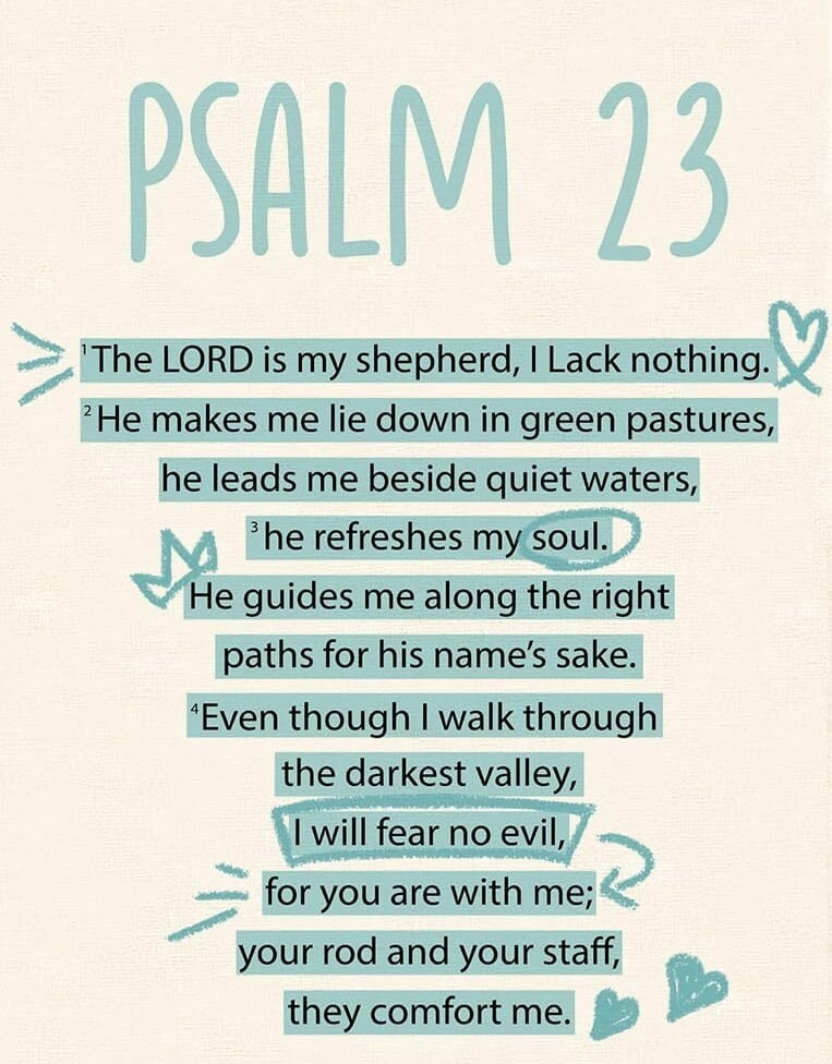 Christian Banner Wall Psalm 23 Bible Verses poster Christian ...