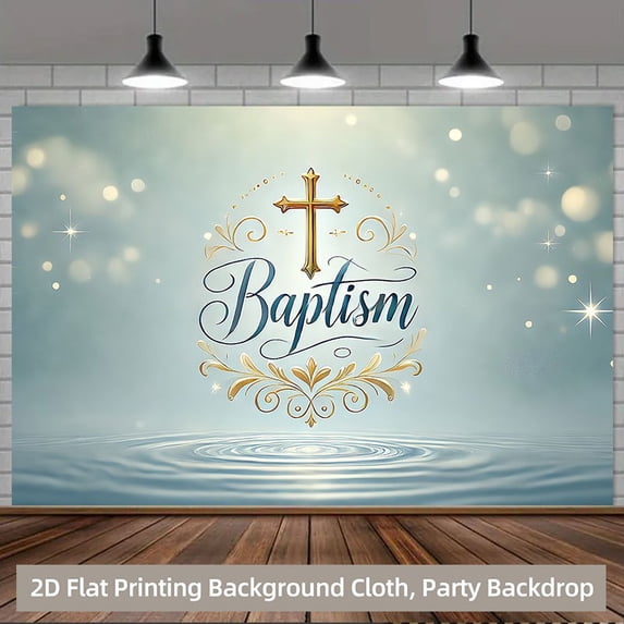 Christian Baptism Backdrop Blue God Bless Photography Background Blue ...