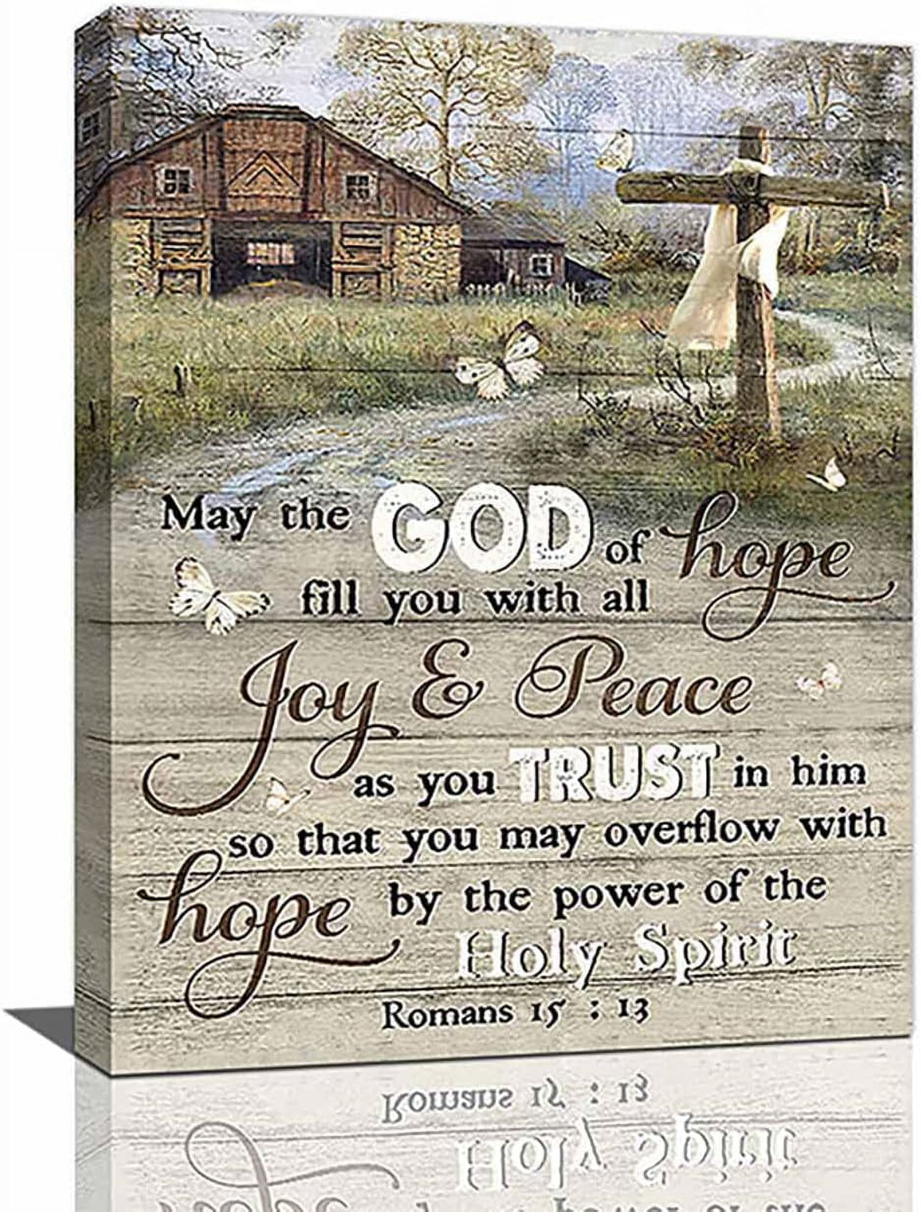 Merry-XMAS Christian Barn Canvas Wall Art, 12"x16" Framed, Rustic Decor ...