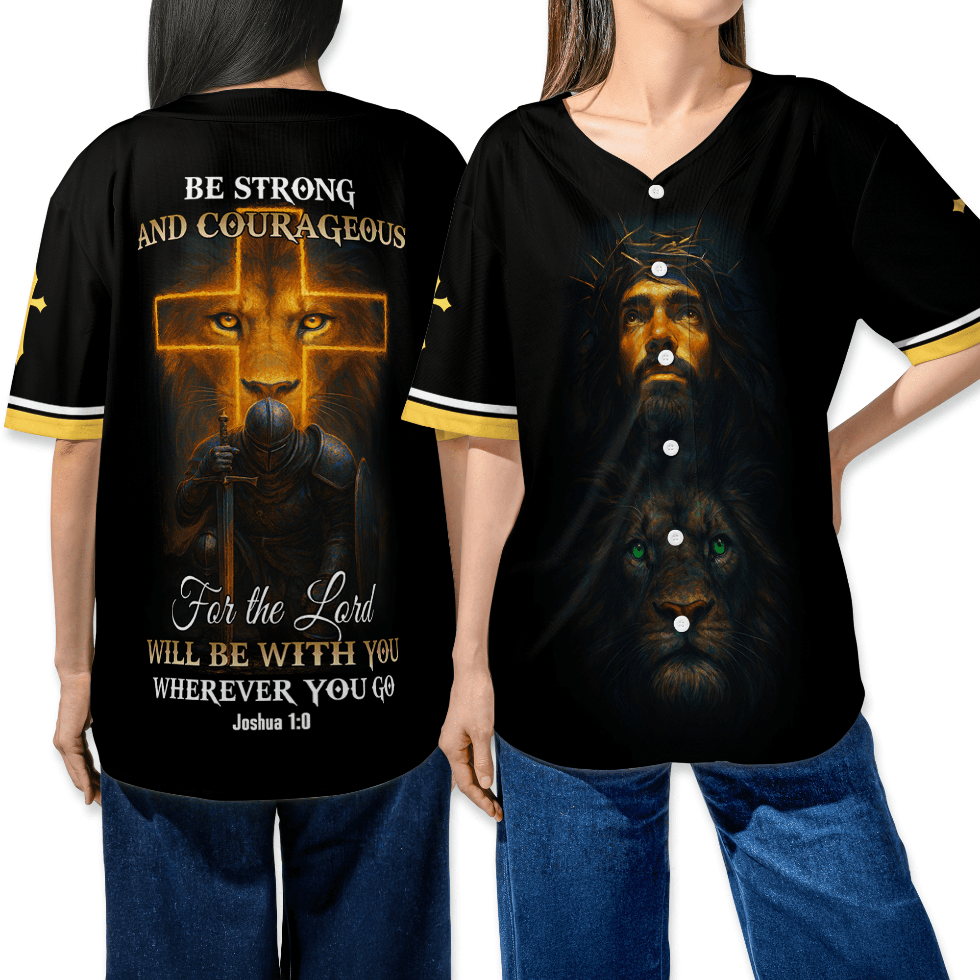 Christian Baseball Jersey Shirt – Jesus Lion Graphic Button Down Shirt ...