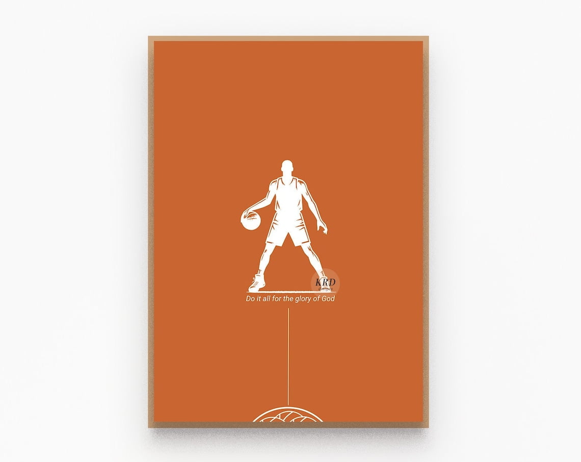 Christian Basketball Poster, 1 Corinthians 10:31, Minimalist Biblical ...
