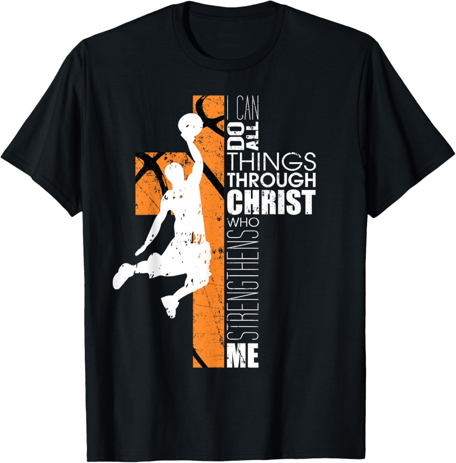 Christian Basketball Religious Bible Verse Philippians 4:13 T-Shirt ...