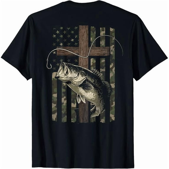 Christian Bass Fishing (Design on Back) T-Shirt - Walmart.com