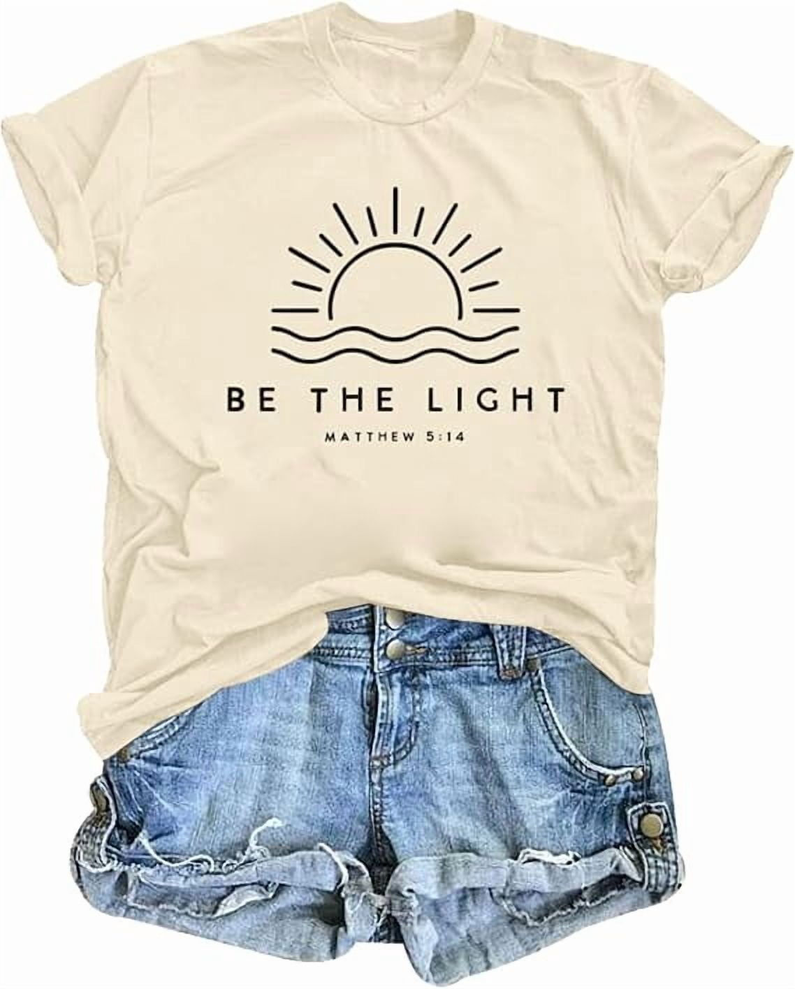 Christian Be The Light Shirt for Women Bible Verse Shirts Jesus ...