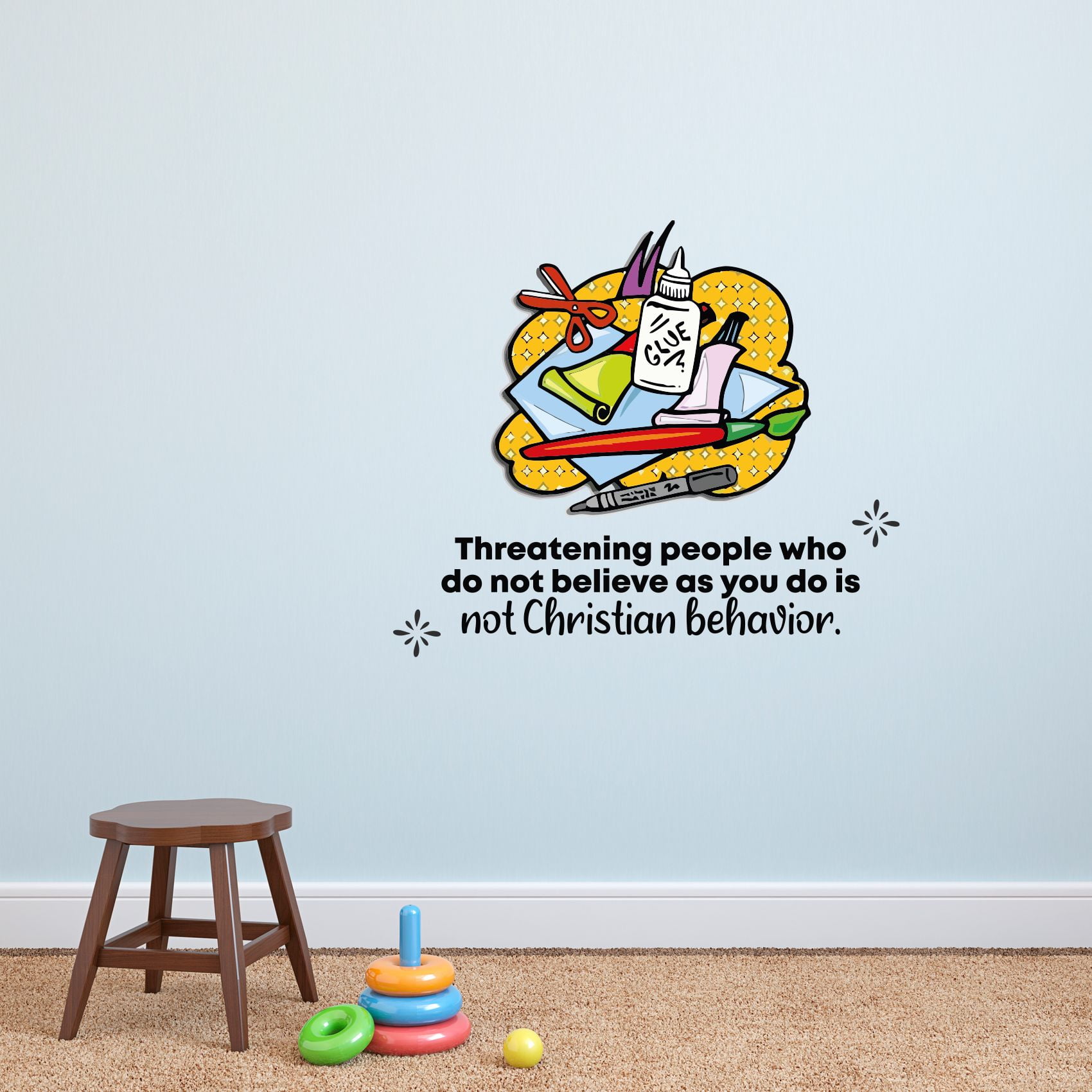 Christian Behavior Classroom Quote Cartoon Quotes Decors Wall Sticker ...