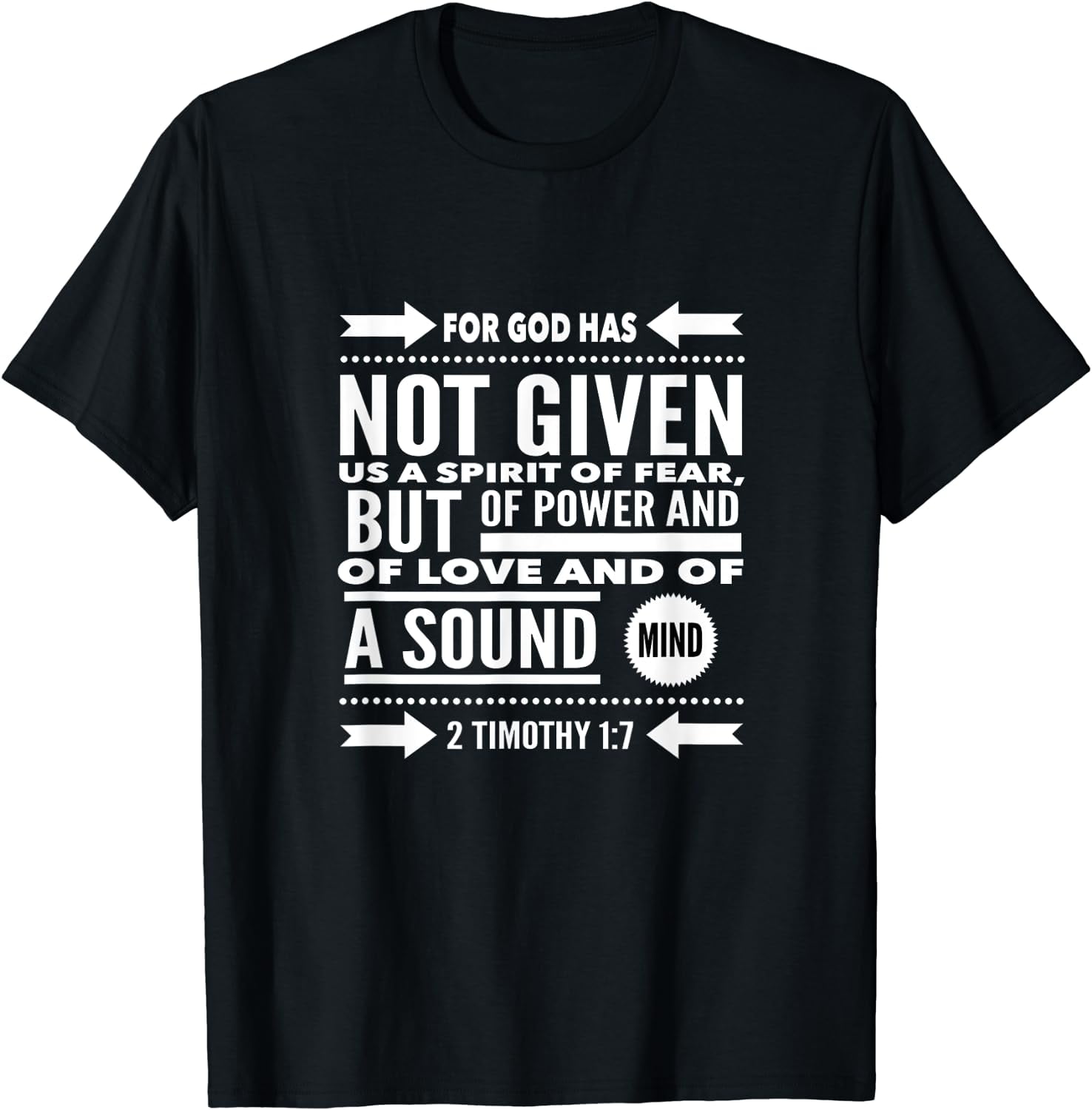 Christian Bible Verse 2 Timothy Love Power Sound Mind Quote T-Shirt ...