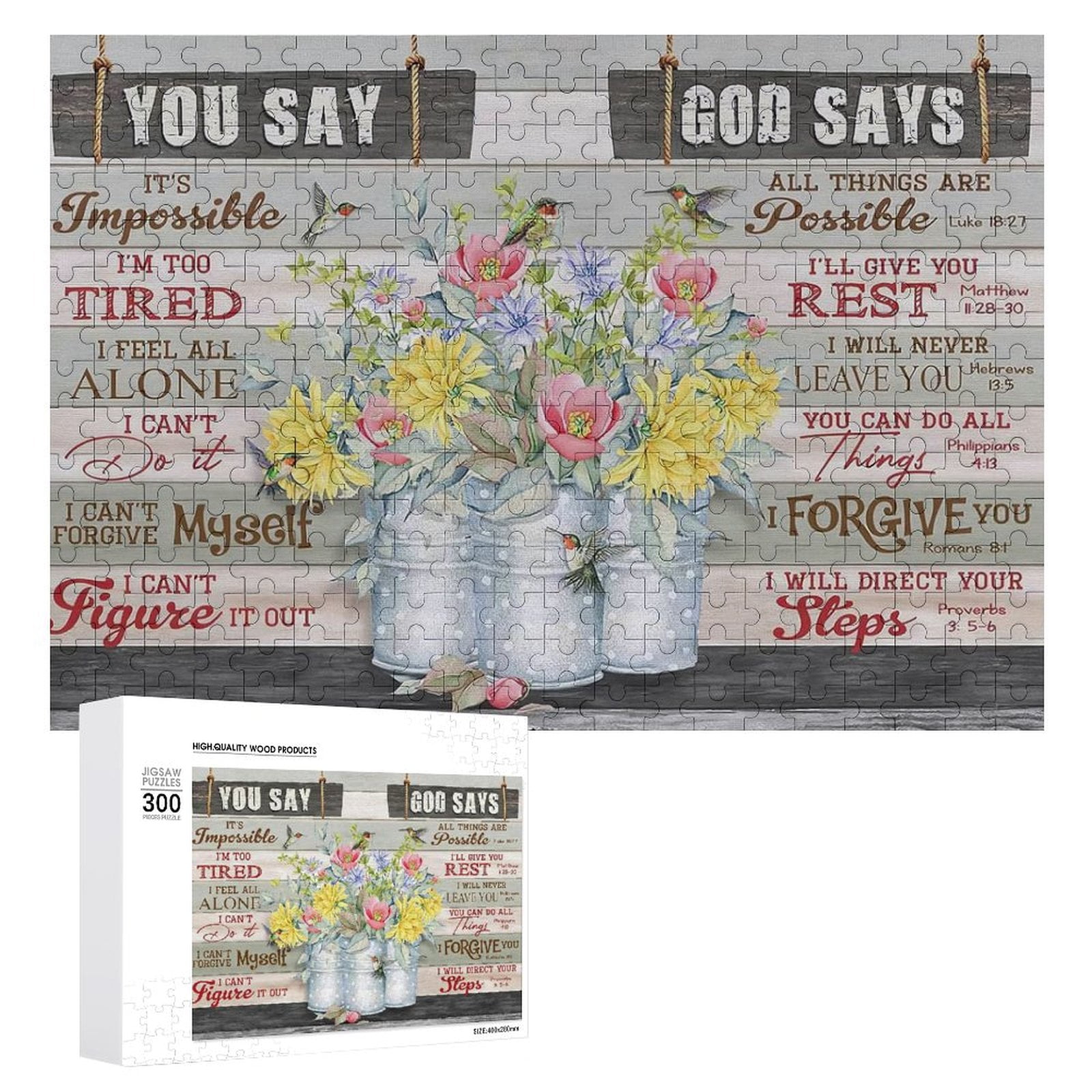 Christian Bible Verse 300 Piece Jigsaw Puzzle for Adults and Families ...