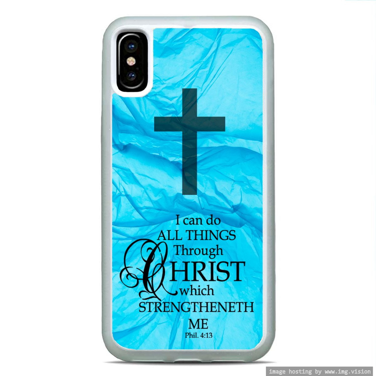 Christian Bible Verse Cross Jesus Shockproof Hard Rubber Custom White ...
