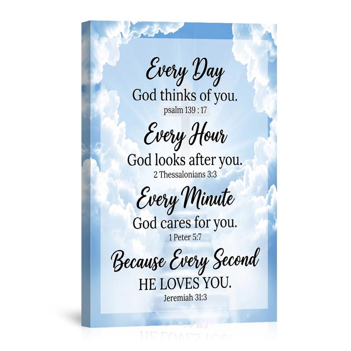 Christian Bible Verse God Thinks Of You Religious Quote For Home Canvas ...