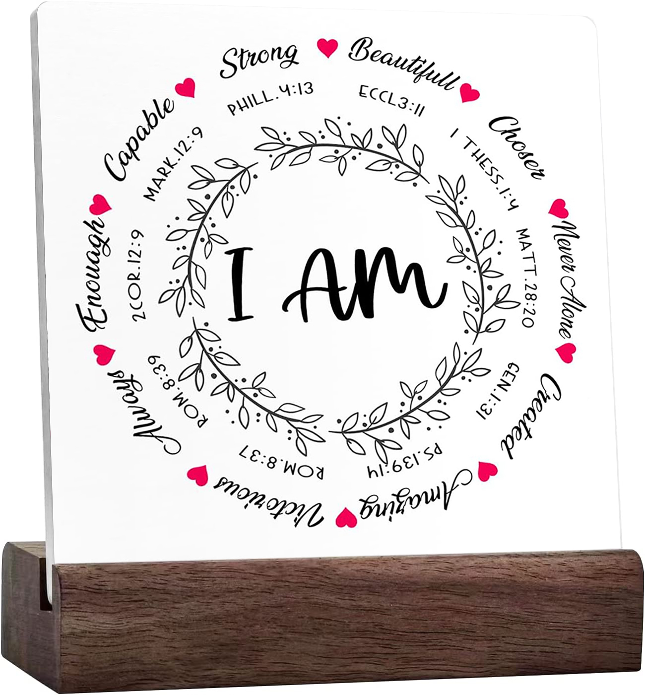 Christian Bible Verse I am Strong Ceramic Table Plaque Motto Desk ...