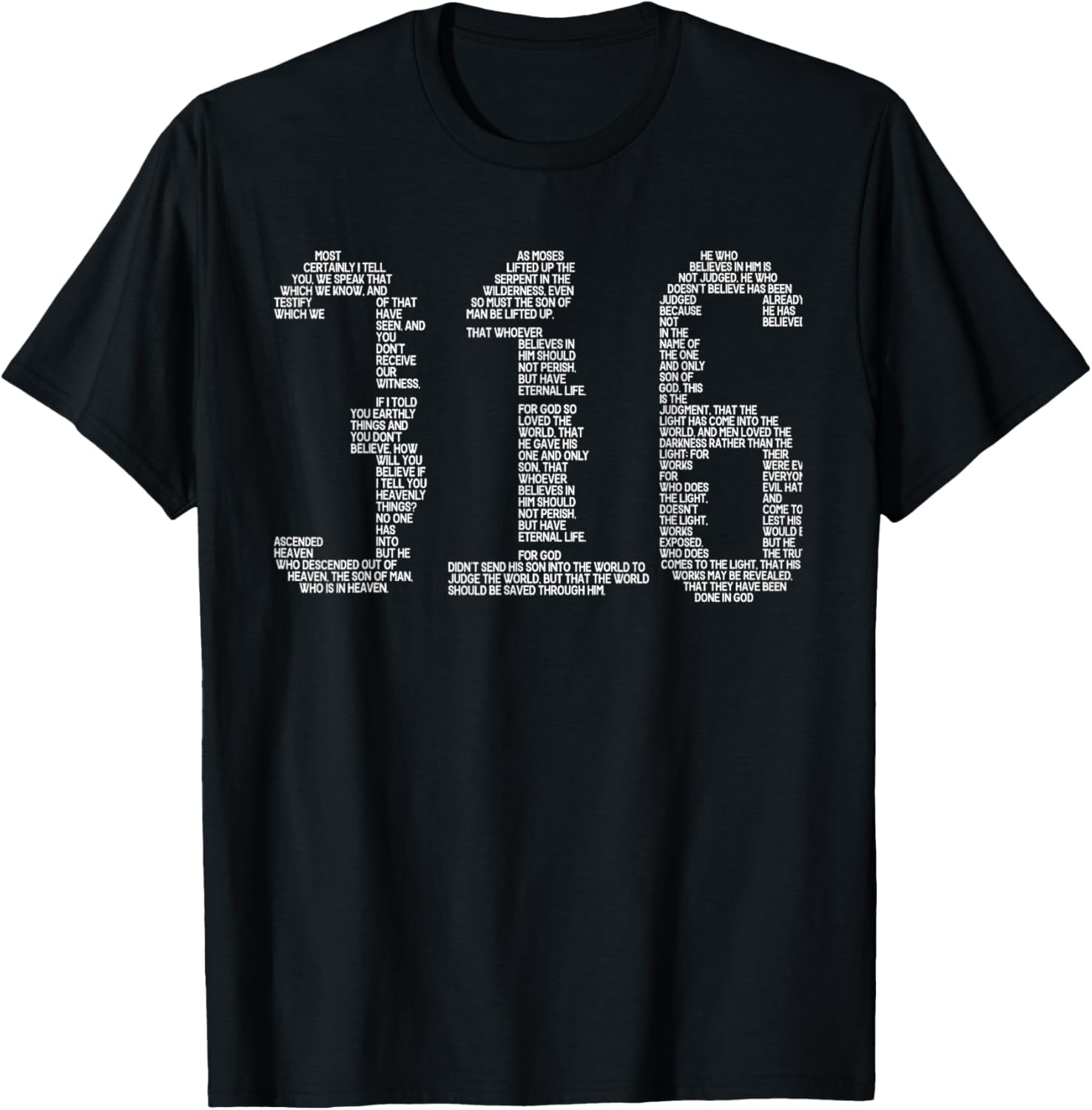 Christian Bible Verse John 3 16 T-Shirt - Walmart.com