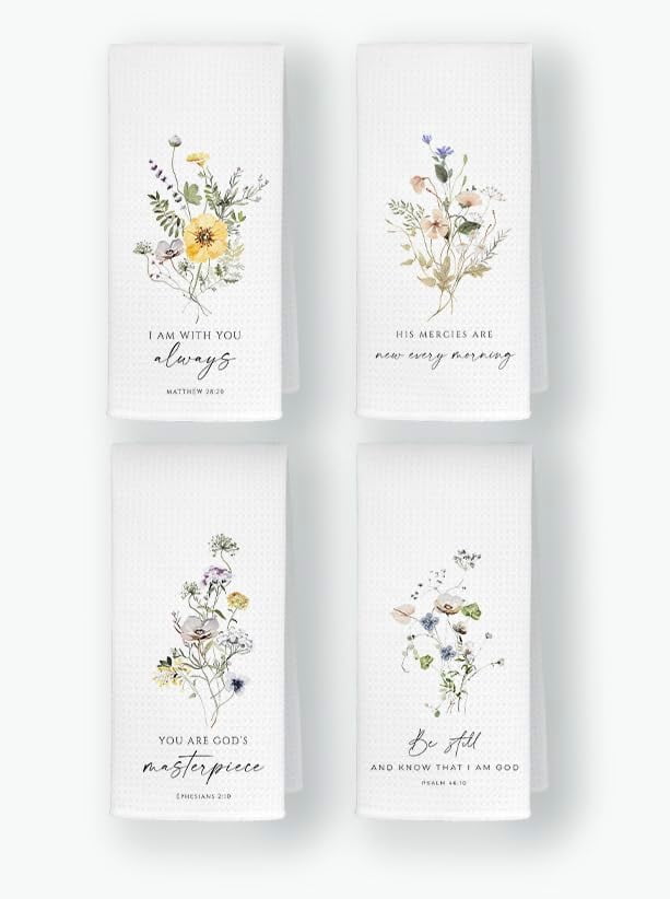 Christian Bible Verse Kitchen Towels,16x24 Inch Set of 4，Absorbent ...