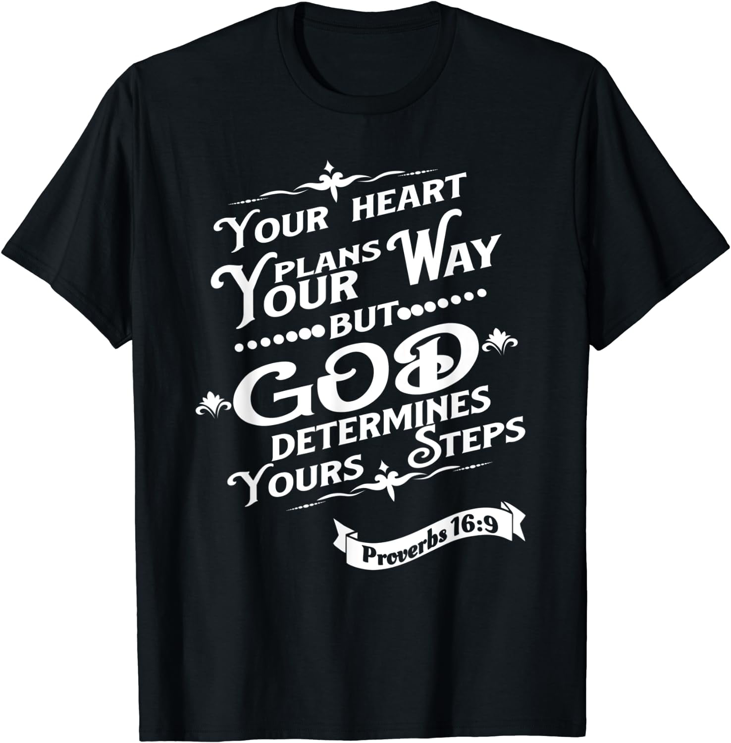 Christian Bible Verse Proverbs 16:9 Religious Pastor Church T-Shirt - Walmart.com