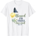 Christian Bible Verse Quote Butterfly Rose Flower Luke 1 28 T-Shirt ...