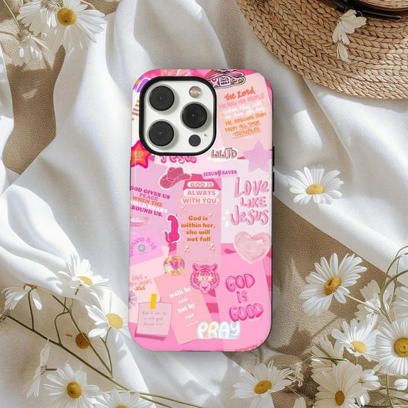 Christian Bible Verse Retro Pink Scripture Phone Case with iPhone 17 to ...