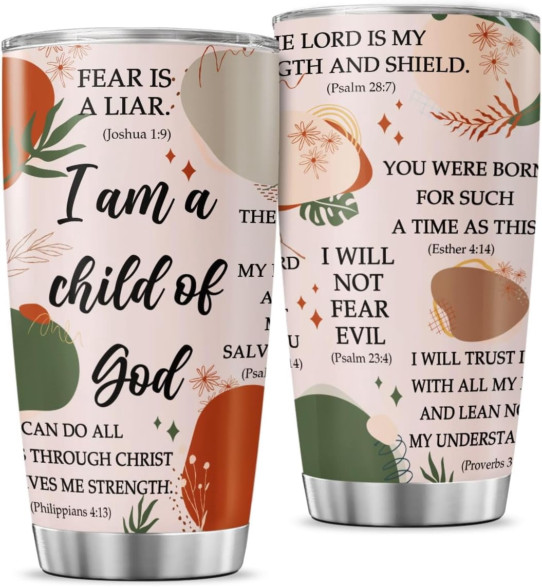 Christian Bible Verse Travel Cup, Inspirational Scripture Quotes Gift ...