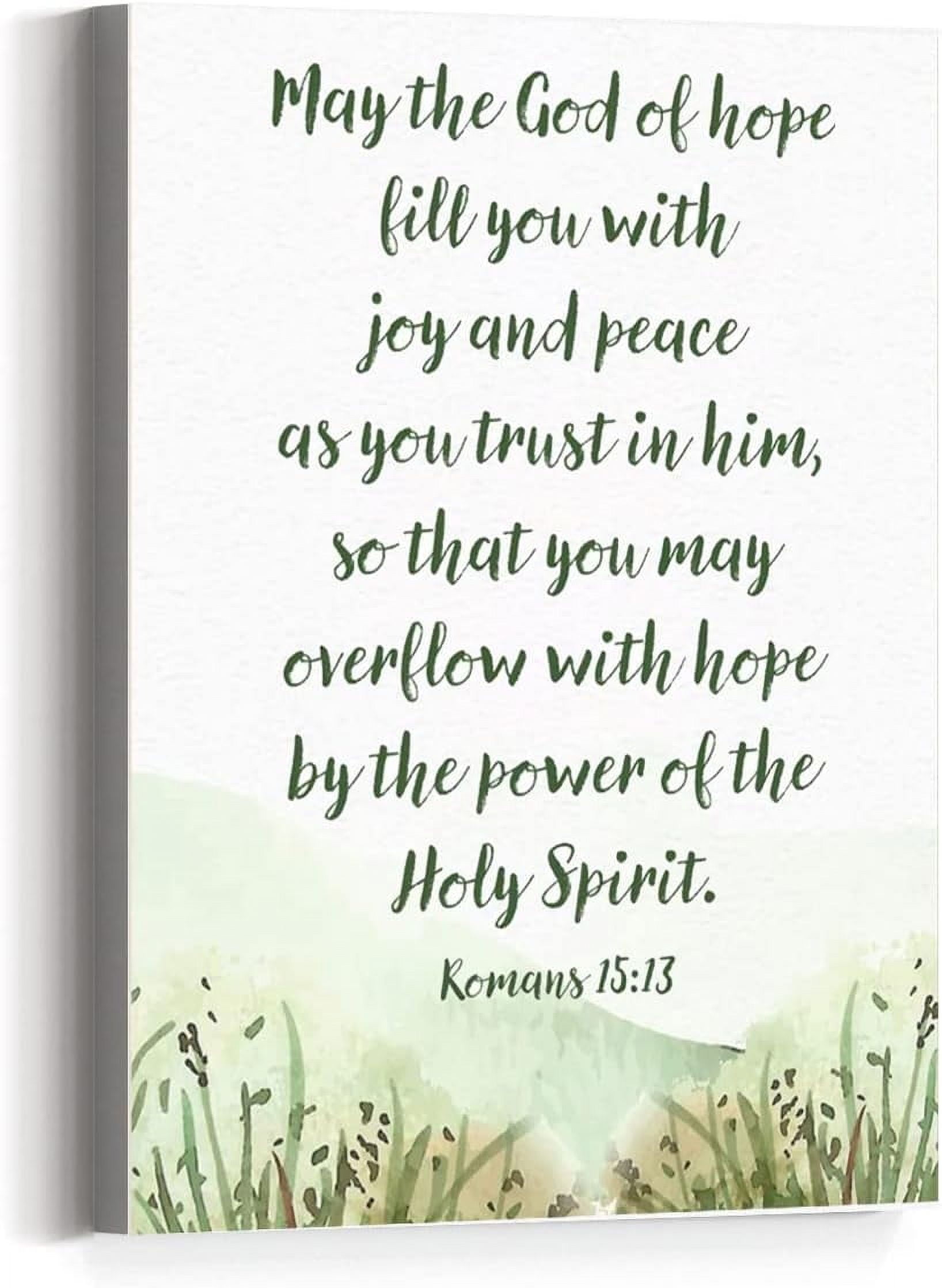 Christian Bible Verse Wall Art Canvas,May the God of Hope Romans 15:13 ...