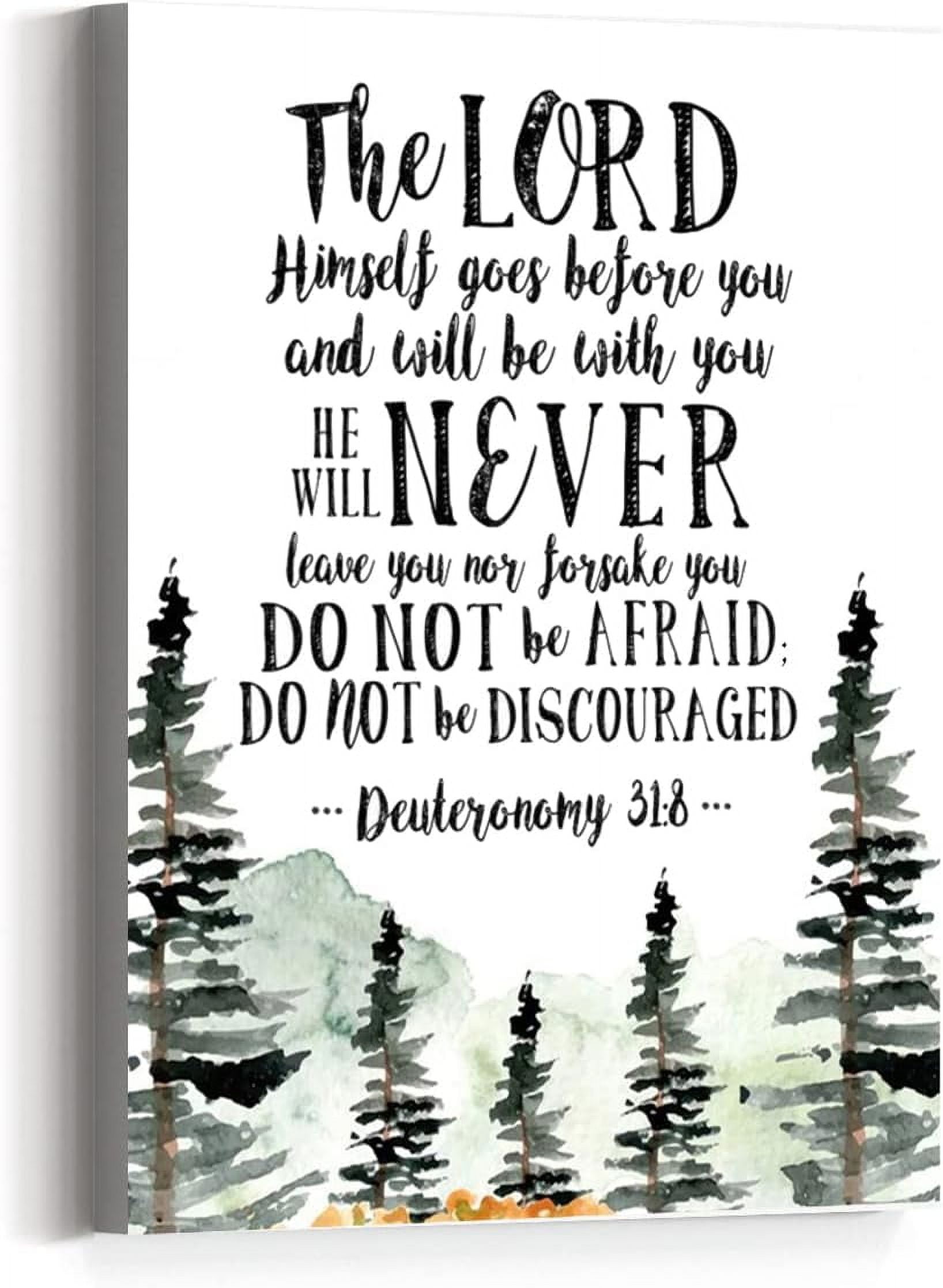 Christian Bible Verse Wall Art Canvas,The Lord Himself Goes Before You ...