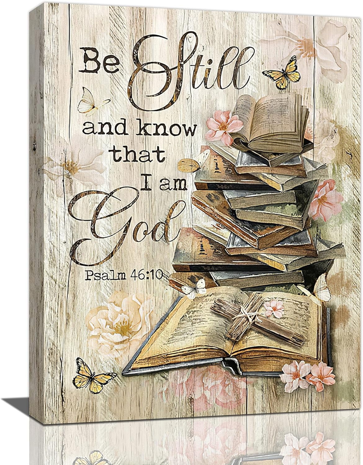 Christian Bible Verse Wall Art Rustic Christ Book Pictures Wall Decor ...