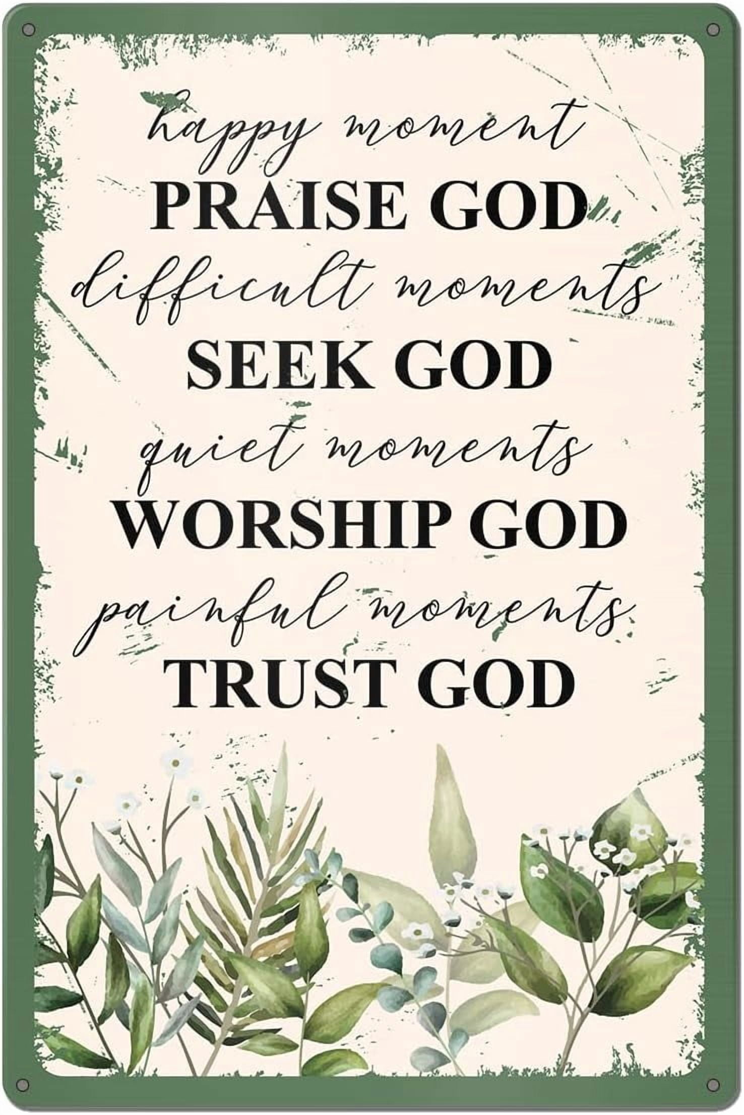 Christian Bible Verse Wall Decor Metal Tin Sign Religious Inspirational ...