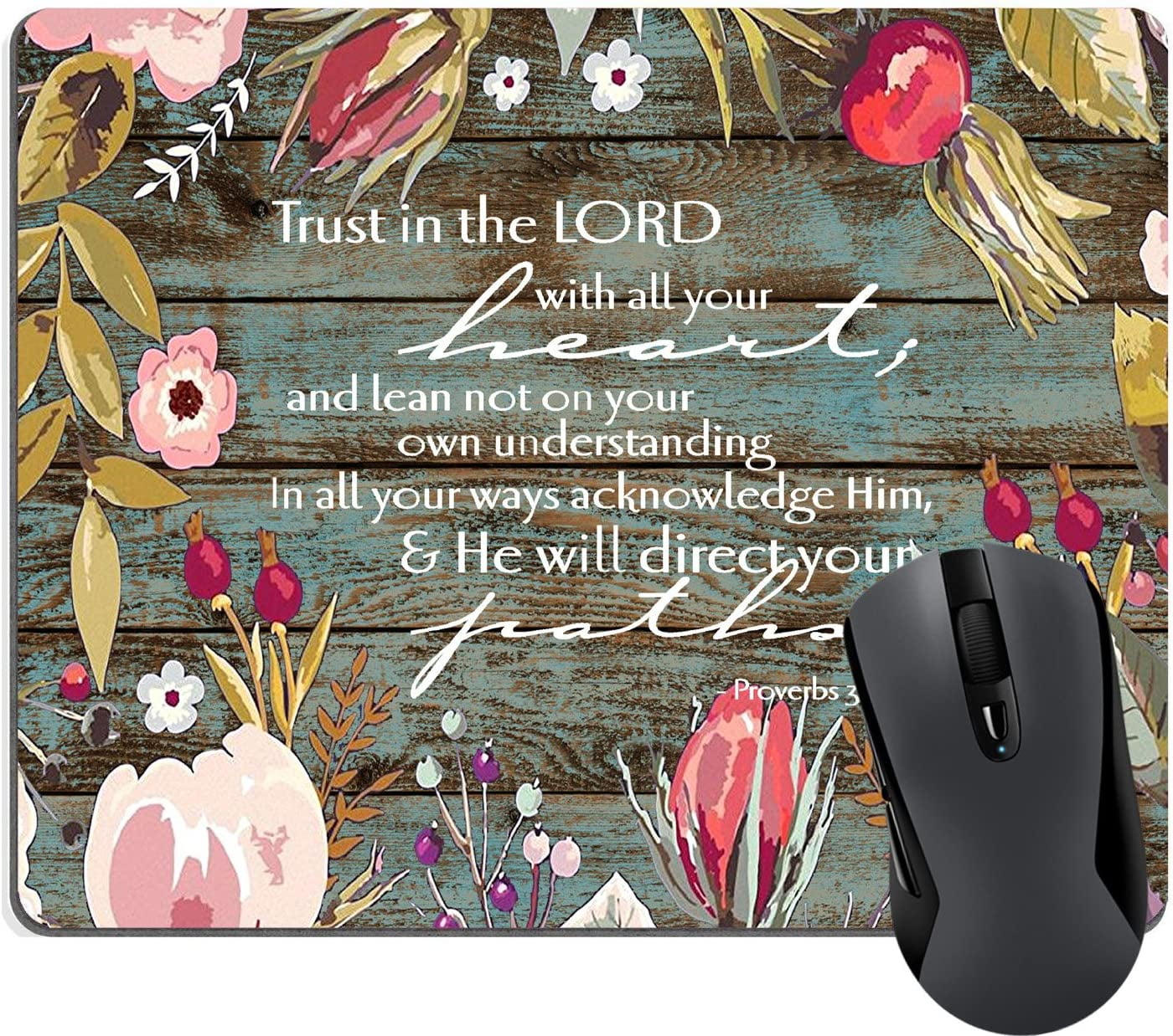 Christian Bible Verses Scripture Quotes Proverbs 3-5 Mouse Pad,Trust in ...