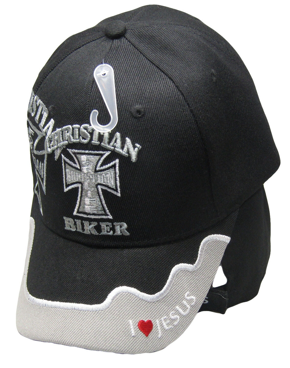 Christian Biker Cross Jesus Christ Black Embroidered Cap Hat CAP841A ...