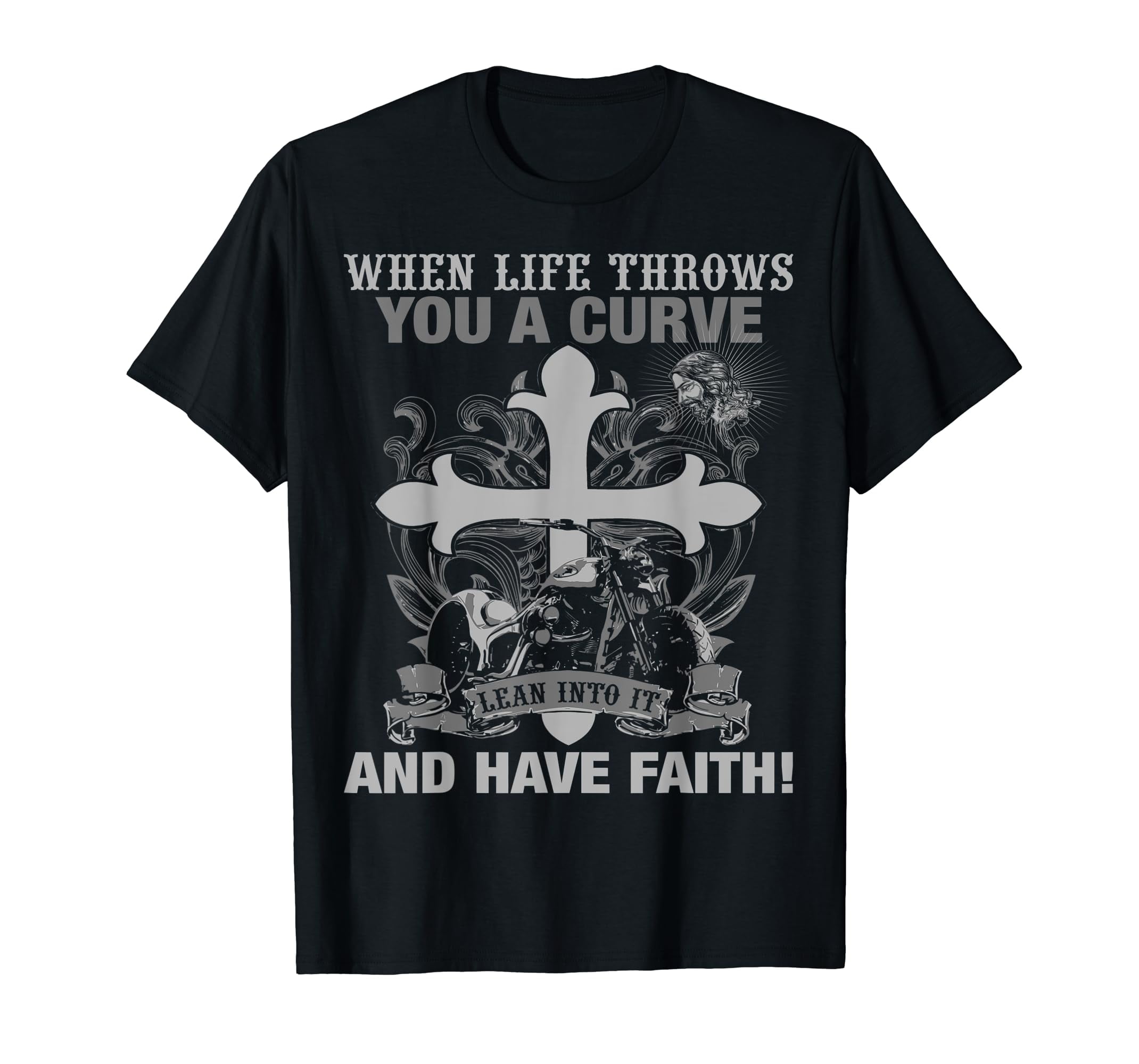 Christian Biker T Shirt Have Faith Motorcycle Design - Walmart.com