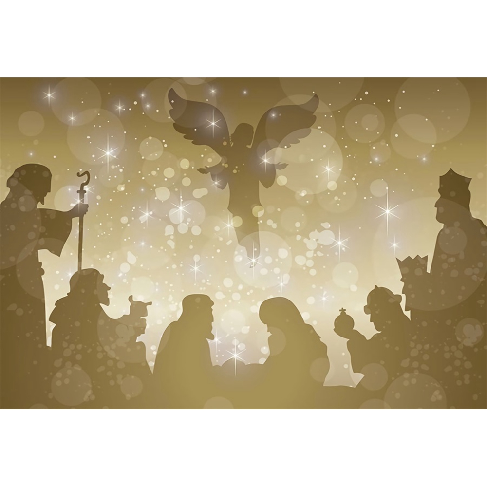 Christian Birth of Jesus Backdrops Chiristmas Holy Night Family Cross ...