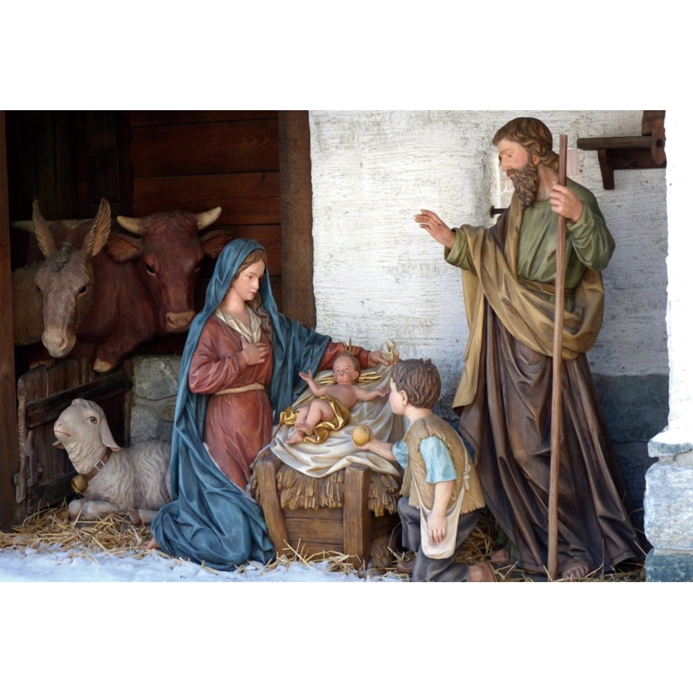 Christian Birth of Jesus Backdrops Chiristmas Holy Night Family Cross ...