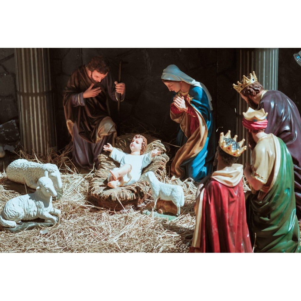 Christian Birth of Jesus Backdrops Chiristmas Holy Night Family Cross ...