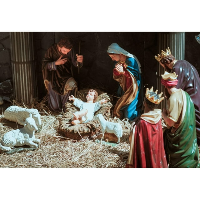 Christian Birth of Jesus Backdrops Chiristmas Holy Night Family Cross ...
