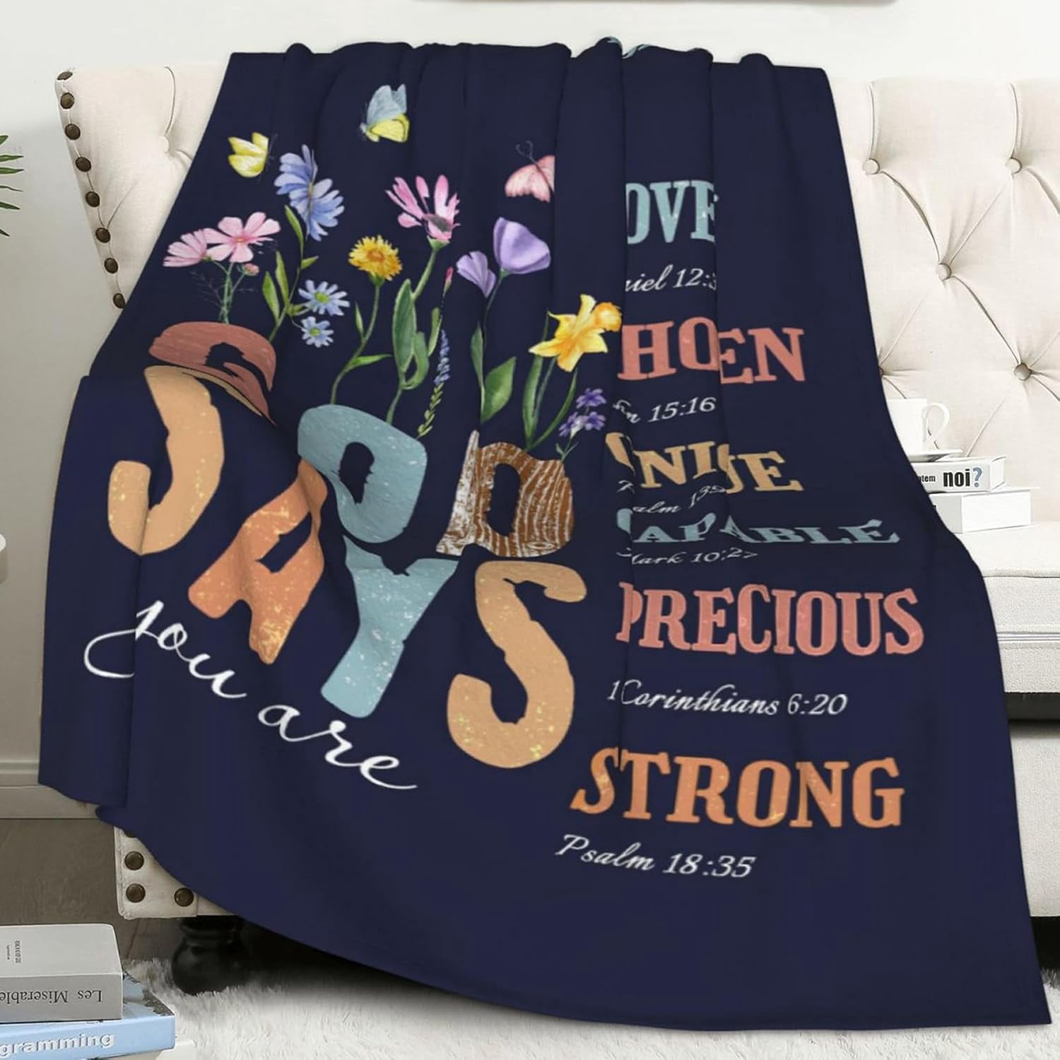 Christian Blanket Birthday Gifts for Women Men, Inspirational Scripture ...
