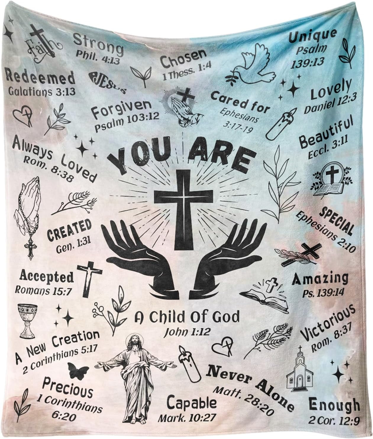 Christian Blanket Gifts for Women Men, Religious Blanket with Bible ...