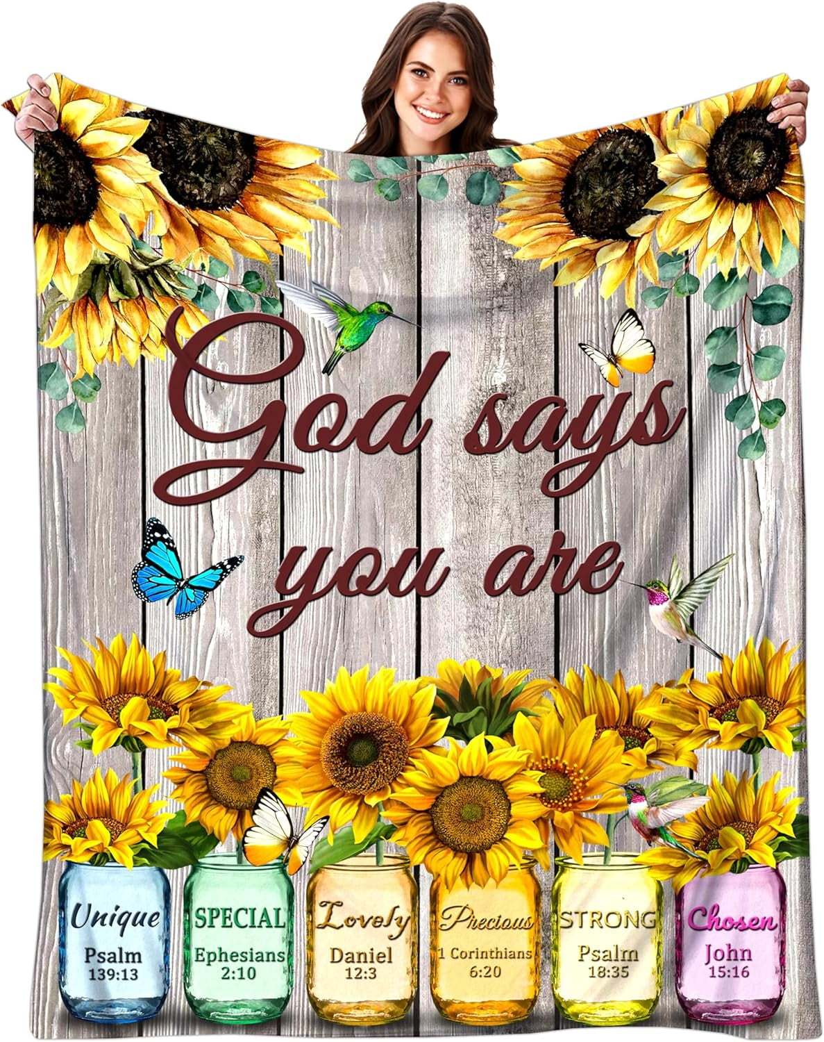 Christian Blanket with Inspirational Thoughts and Prayers Religious ...