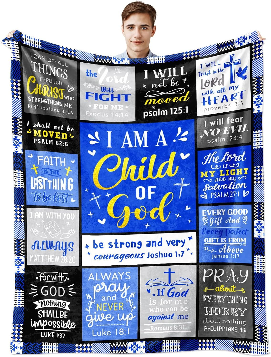 Christian Blanket Men's Gift, Boys' Baptism Gift, Inspirational ...