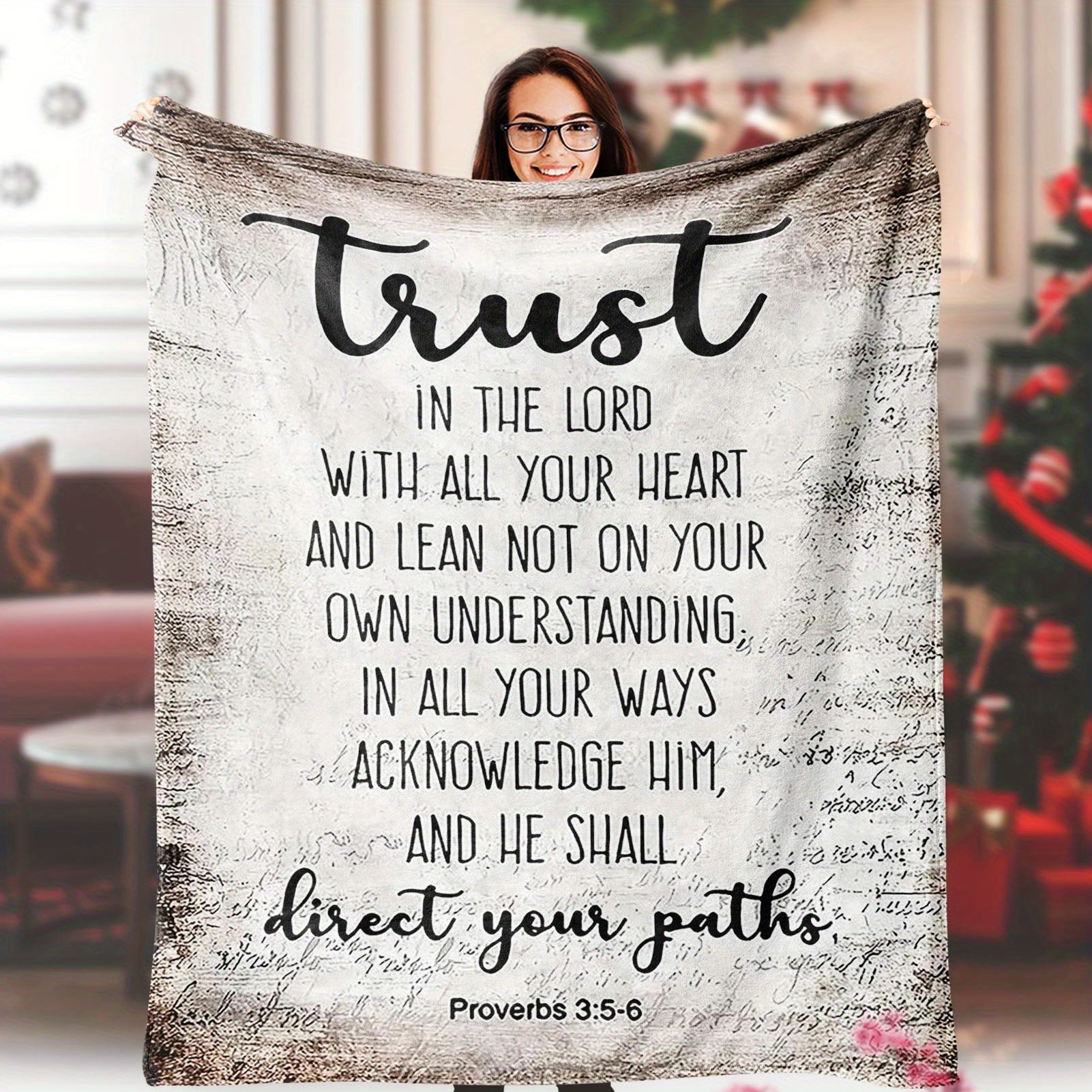Christian Blanket Super Soft Warm Bible Verse Fleece Throw Blanket Cozy ...