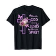 Christian Blessed by God Saved by Jesus Purple Floral Cross T-Shirt ...