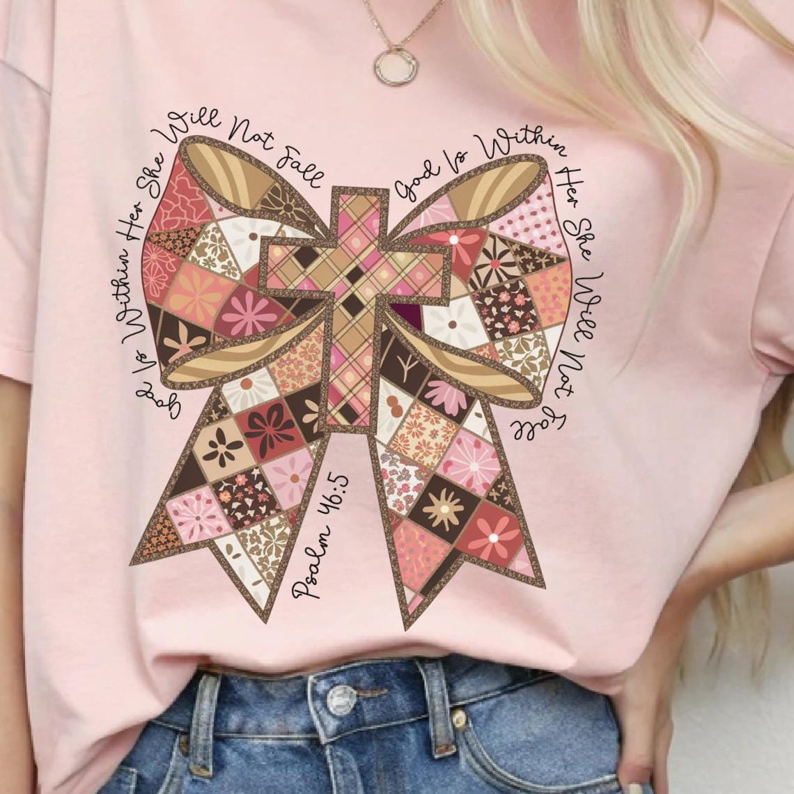 Christian Bow Cross – Psalm 46:5 Bible Verse Sublimation,Faith Clipart ...