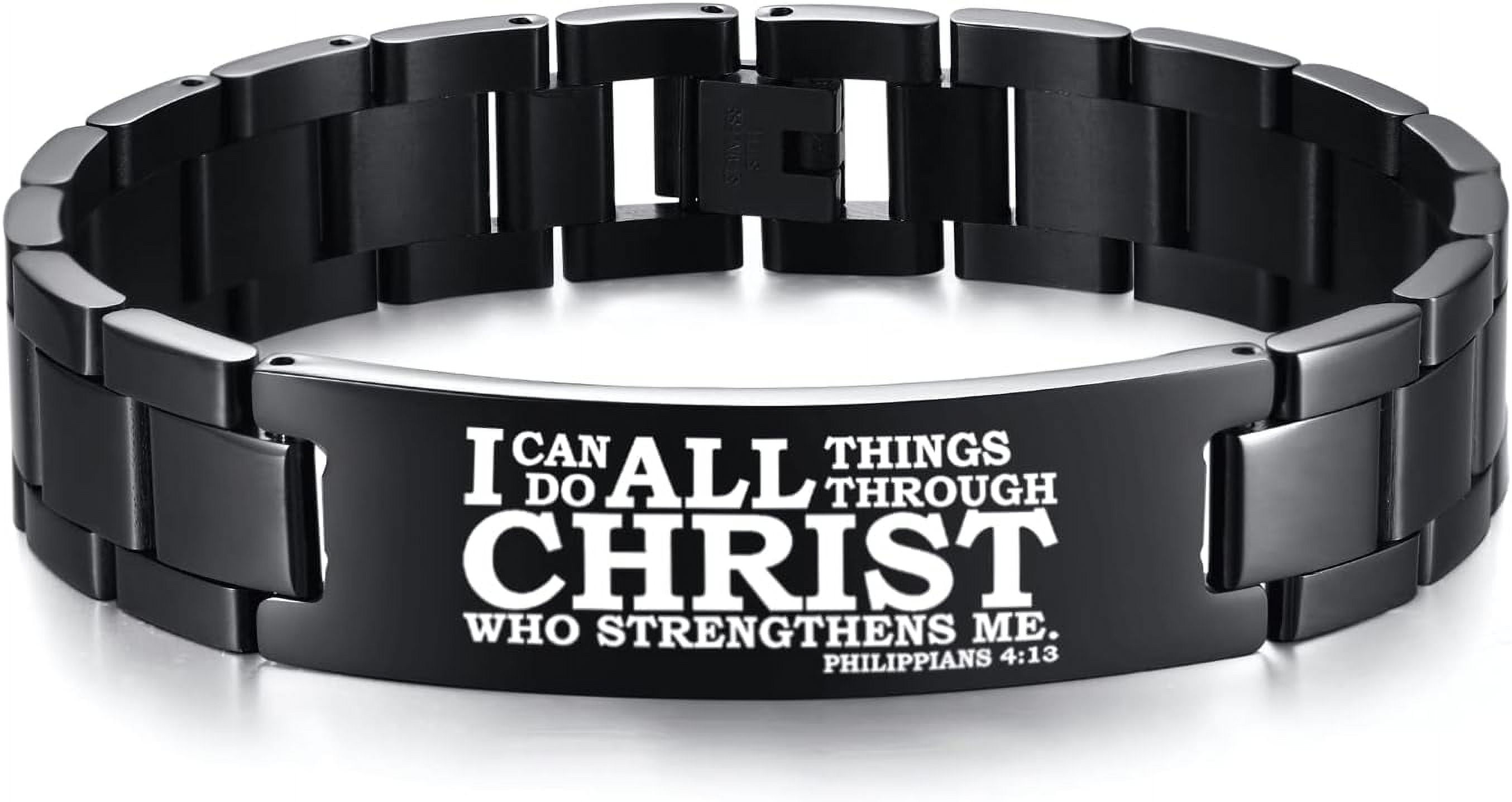 Christian Bracelet for Men Personalized Bible Verse Stainless Steel ...