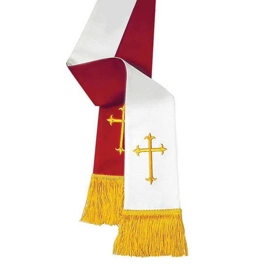Christian Brands 11733MR Oxford Reversible Pulpit Stole - Cross - Red ...