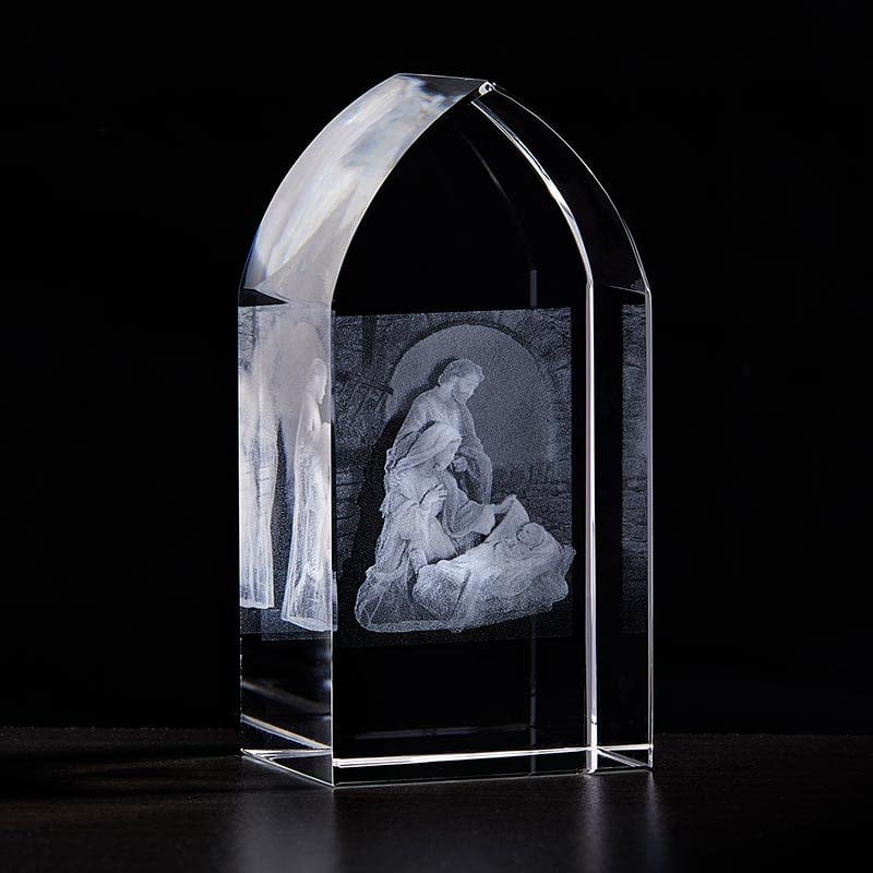 Christian Brands Catholic Arched Etched Glass Holy Family - Walmart.com