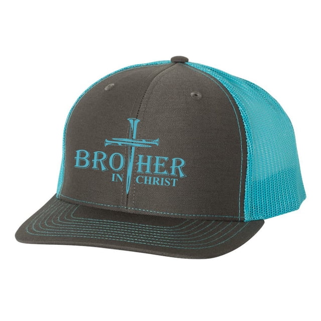 Christian Brother In Christ Cross Nails Mens Embroidered Mesh Back ...
