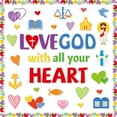 Christian Bulletin Board Set Love God with All Your Heart Decorations ...