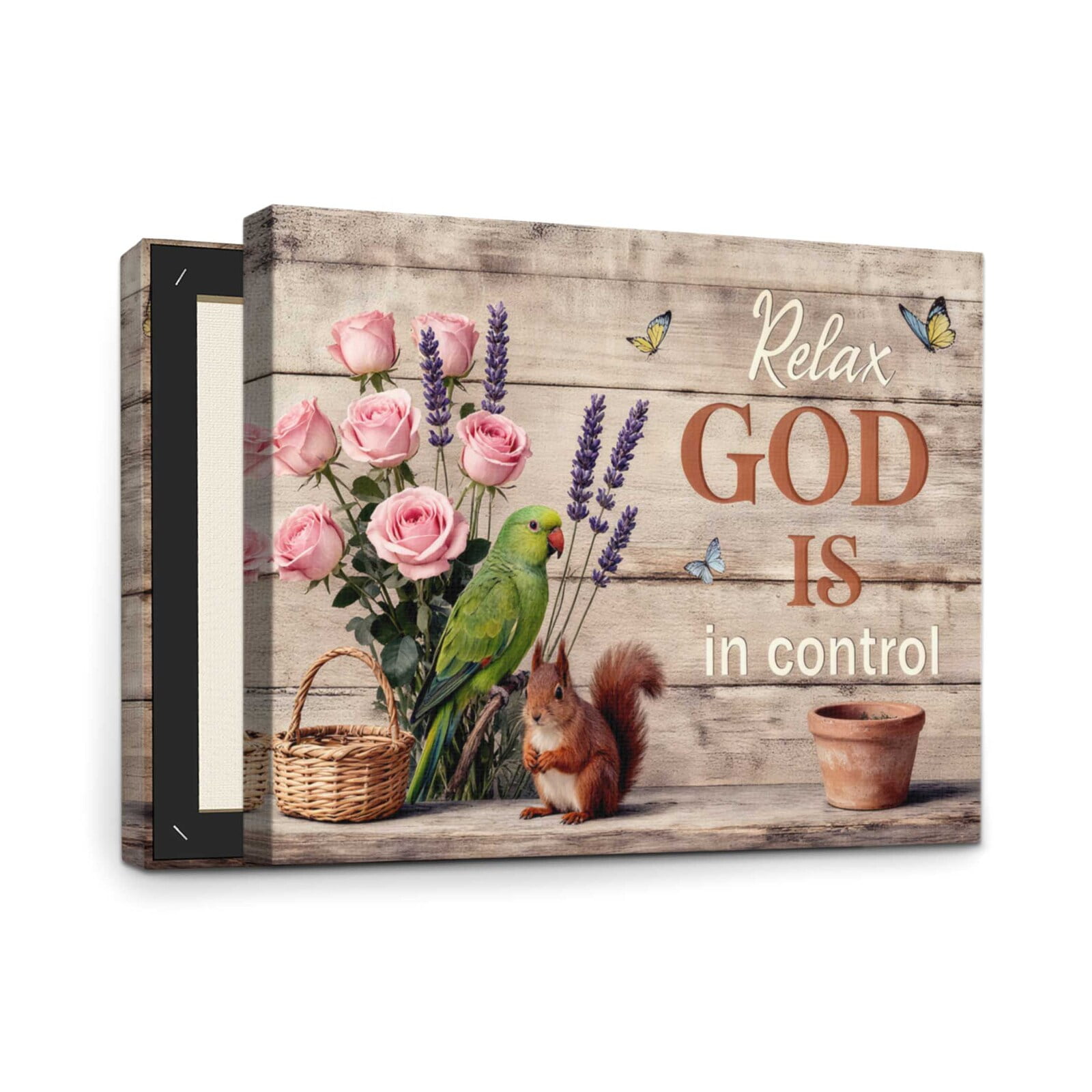 Christian Calming Wall Art, Relax God Is in Control Motivational Faith ...