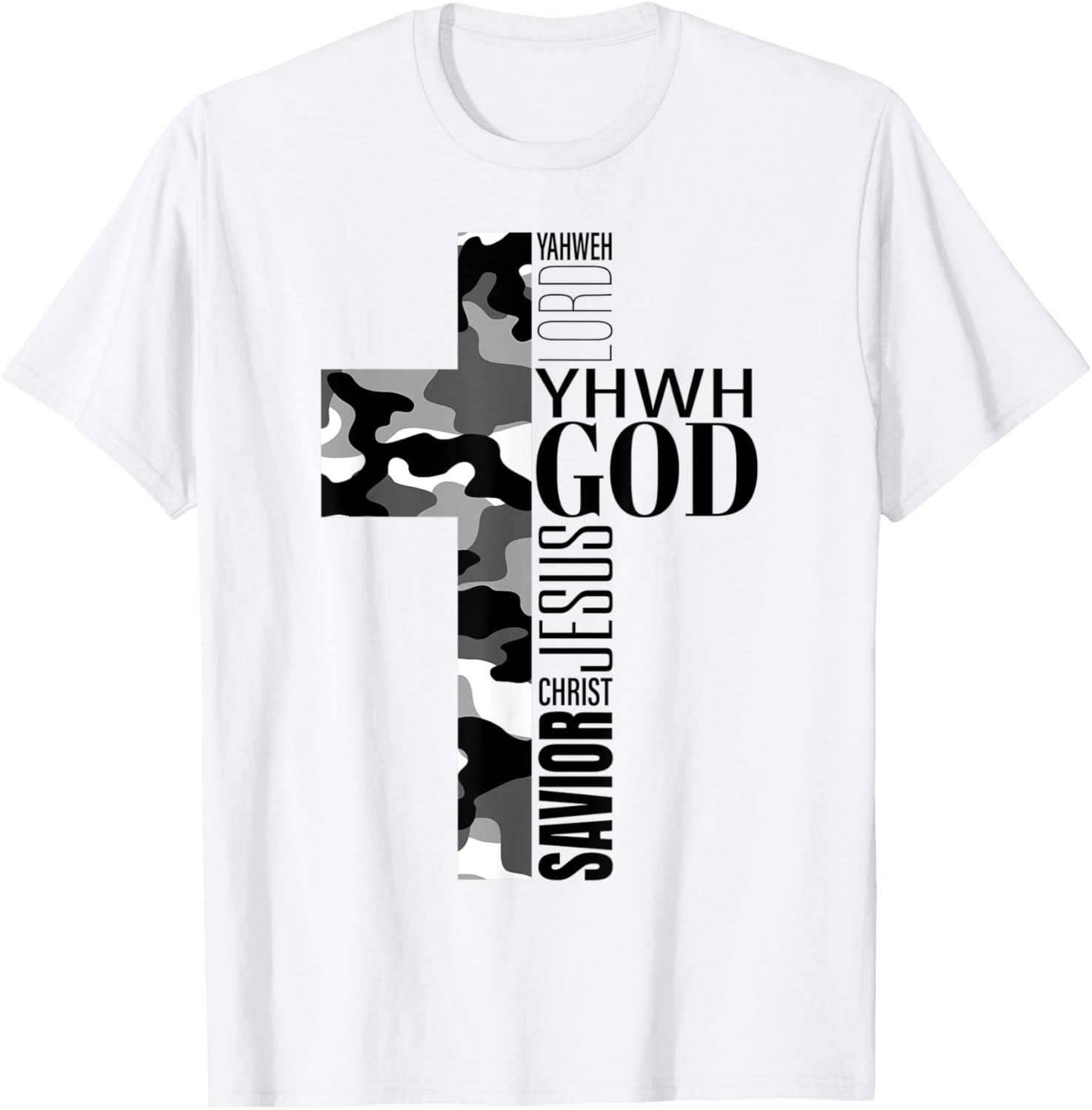 Christian Camo Religious YHWH God Jesus Christ Lord Yahweh T-Shirt ...